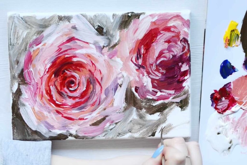 Learn How to Paint Roses with Acrylic – 3 EASY STEPS – Urbaki Art