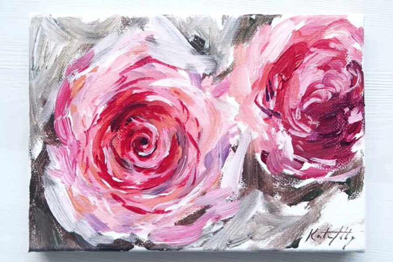 Learn How to Paint Roses with Acrylic – 3 EASY STEPS – Urbaki Art