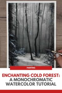 Enchanting Cold Forest: A Monochromatic Watercolor Tutorial – Urbaki Art