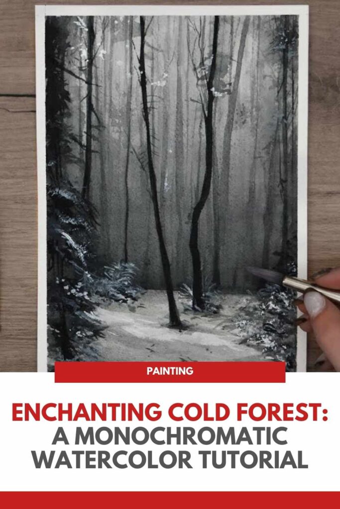 Enchanting Cold Forest: A Monochromatic Watercolor Tutorial – Urbaki Art