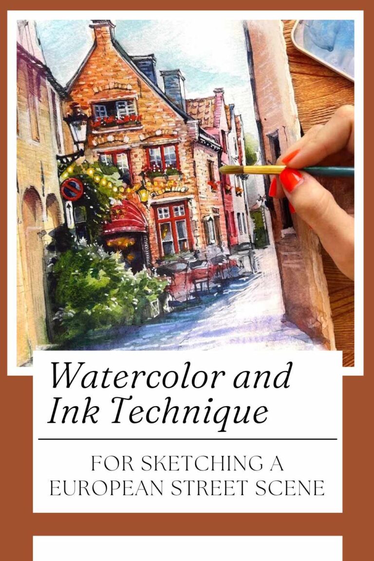 Watercolor and Ink Technique for Sketching a European Street Scene