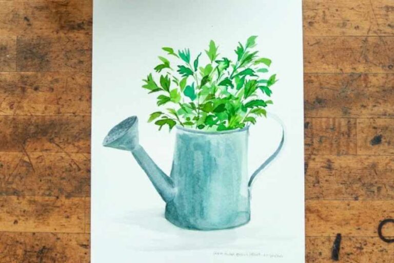 How to Paint a Watering Can: Watercolor Painting Tutorial – Urbaki Art