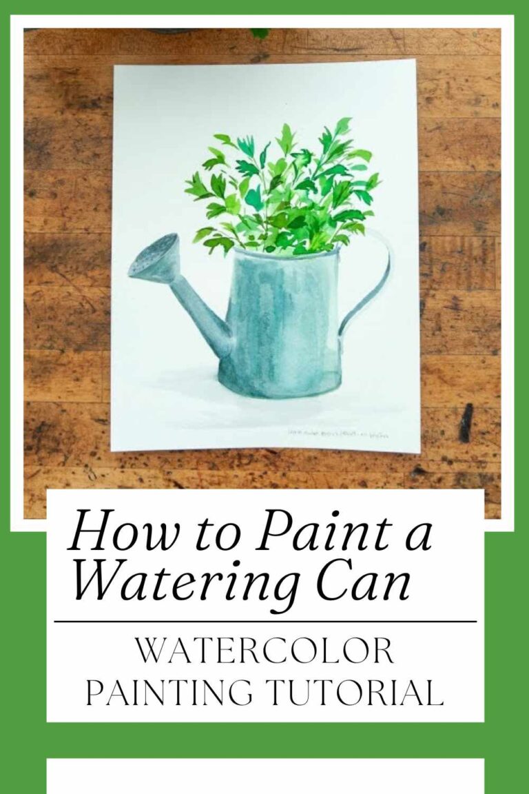 How to Paint a Watering Can: Watercolor Painting Tutorial
