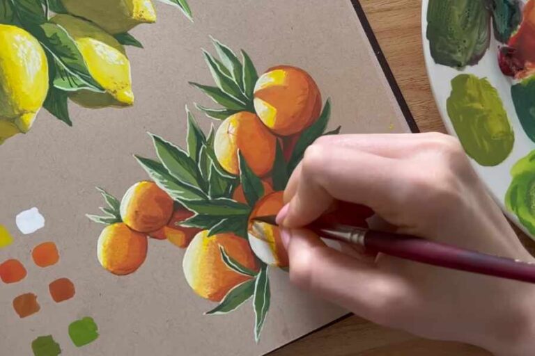 Painting Vibrant Fruit with Three Colors: A Gouache Tutorial