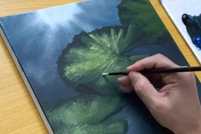 How to Draw a Lotus Flower in Acrylic Paint