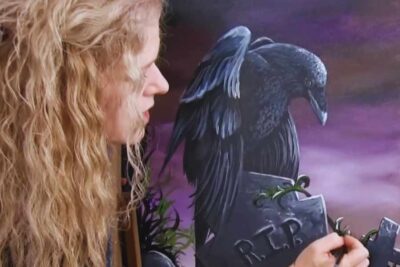 How to Draw and Paint Halloween 'Graveyard Raven'