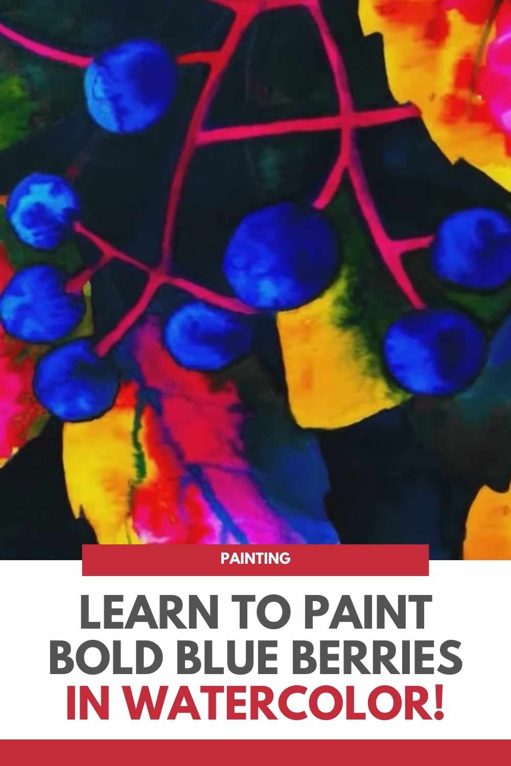 Learn to Paint Bold Blue Berries in Watercolor! – Urbaki Art