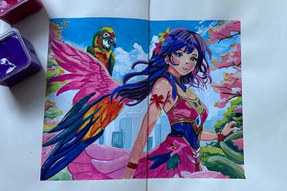 Anime Girl Painting: Transforming AI Art into Gouache Masterpieces ...