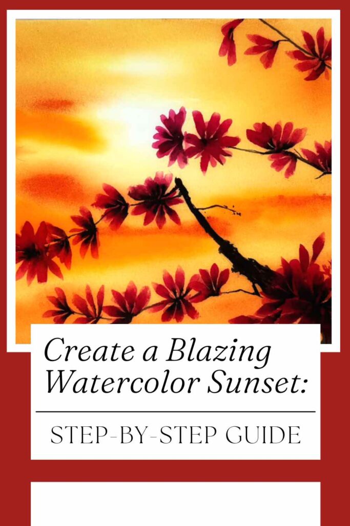 Create a Blazing Watercolor Sunset: Step-by-Step Guide – Urbaki Art