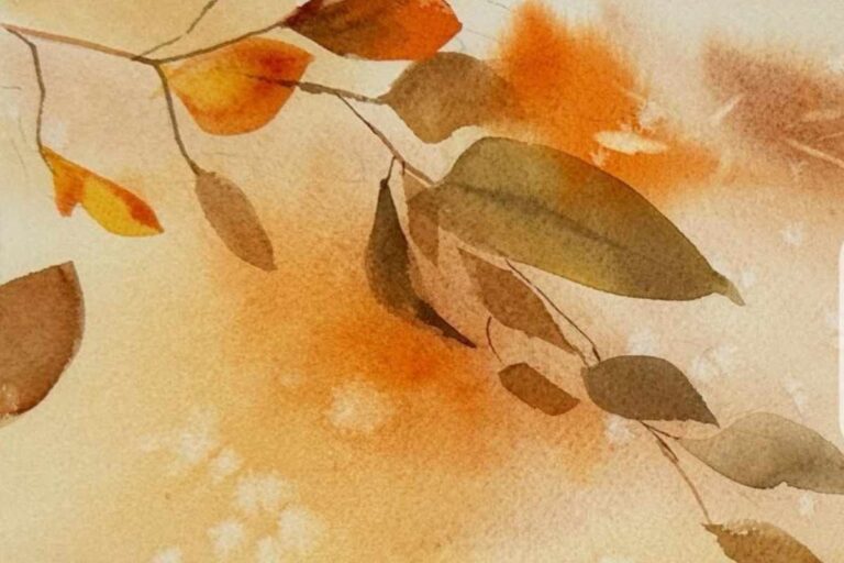 Creating a Vibrant and Enchanting Scene of Watercolor Autumn Leaves ...