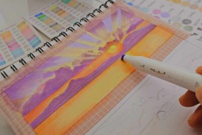 Two Easy Sunset Landscape Tutorials with Pastel and Alcohol Markers – Urbaki Art
