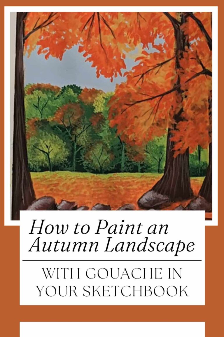How to Paint an Autumn Landscape with Gouache in Your Sketchbook