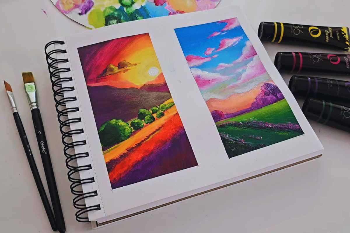 Learn to Paint Two Beautiful Acrylic Landscapes on Paper