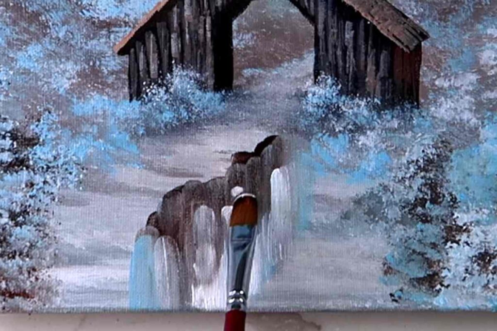 How to Paint a Park Gateway in Soft Blue Hues