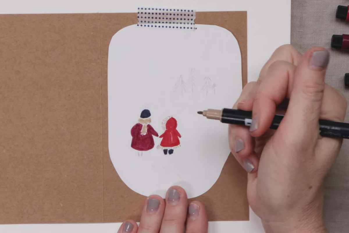 Easy Winter Wonderland Card: Doodle Art and Marker Techniques – Urbaki Art