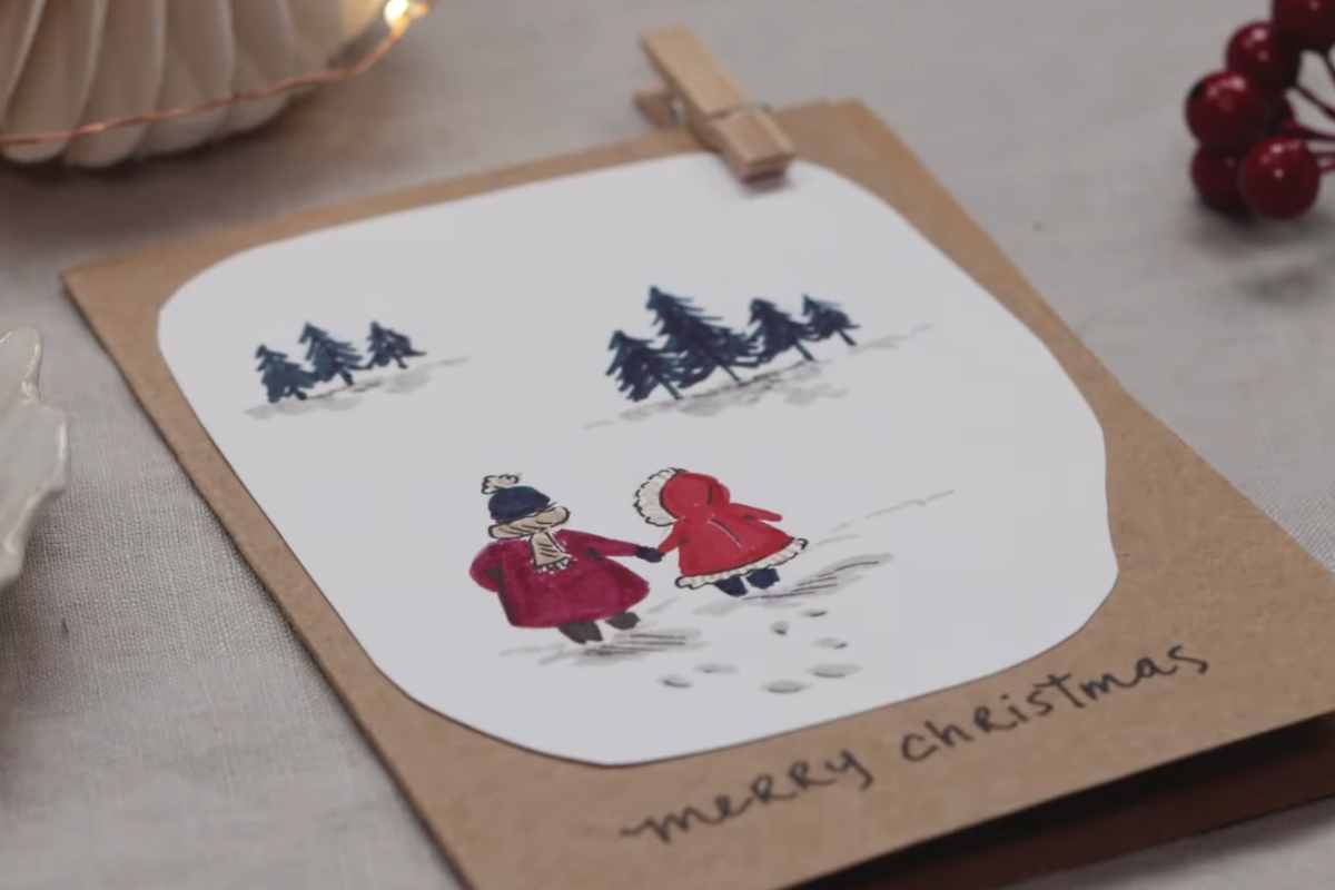 Easy Winter Wonderland Card: Doodle Art and Marker Techniques – Urbaki Art