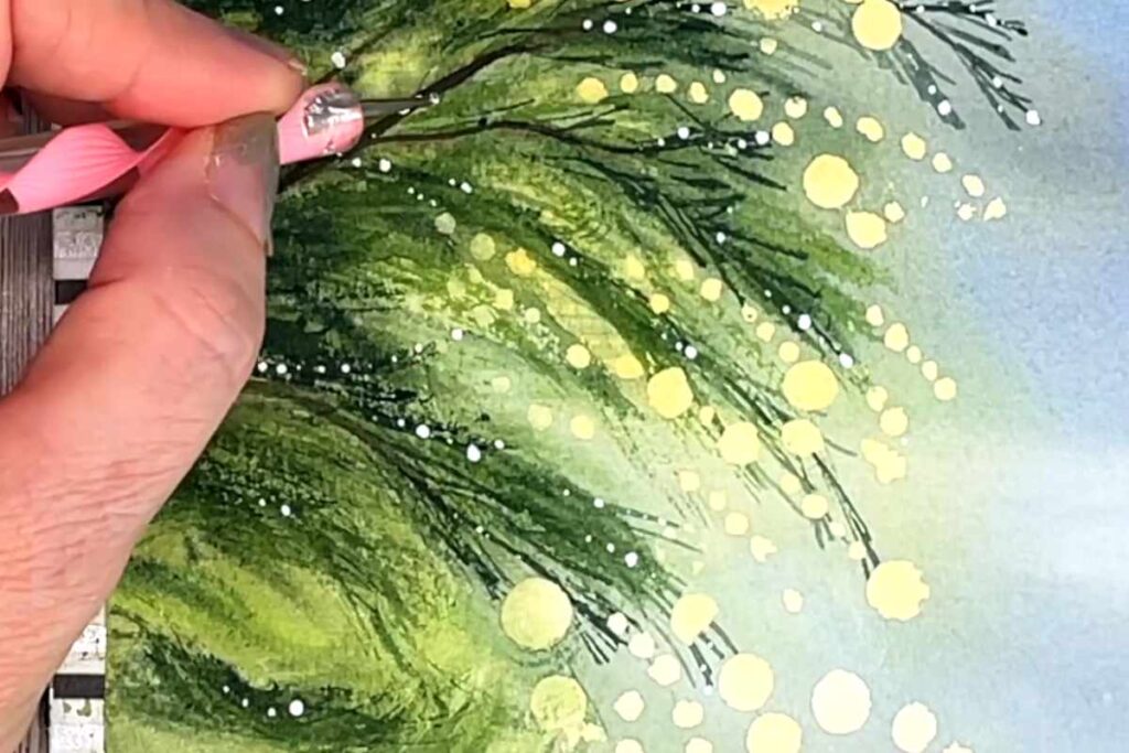 How to Create a Beautiful Bokeh Pine Tree Effect in Watercolor – Urbaki Art