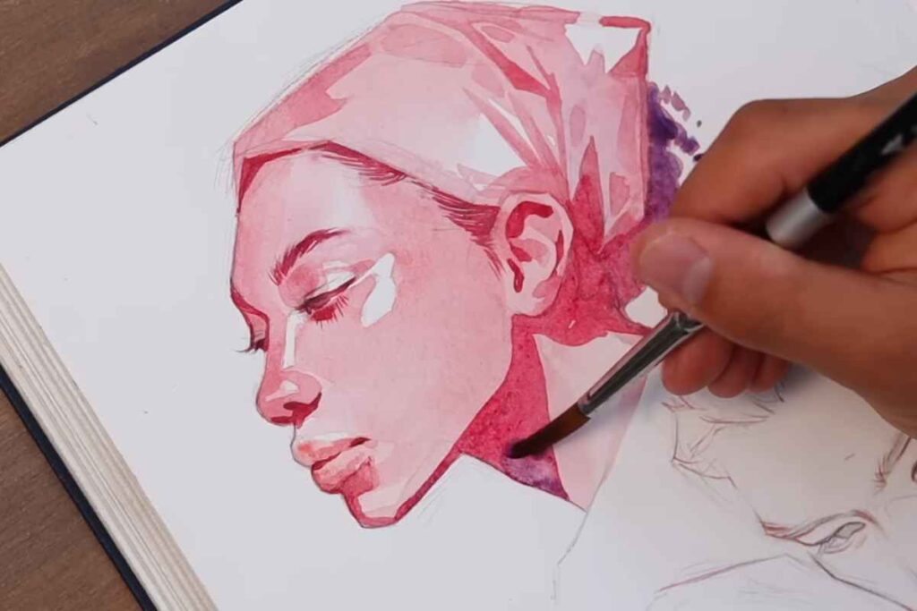 How to Paint Expressive Watercolour Portraits with Two Colours