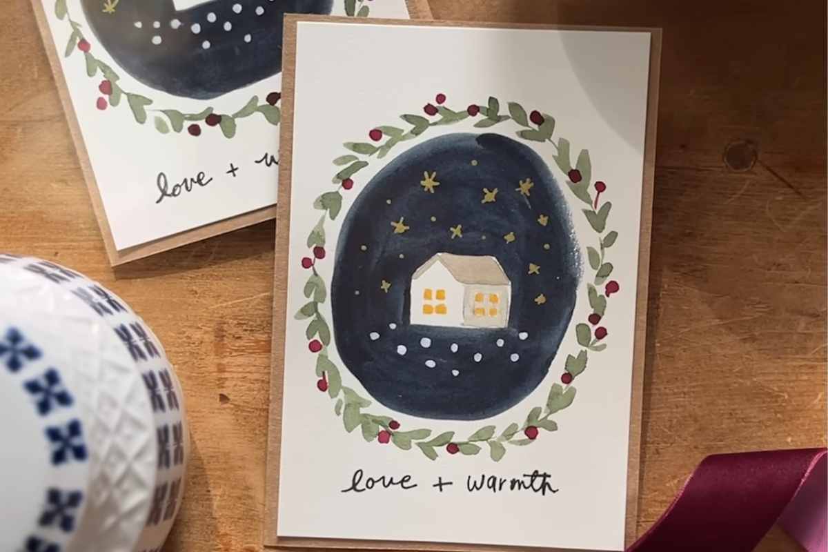 Paint a Cozy Winter Scene: Easy Watercolor Card for the Holidays