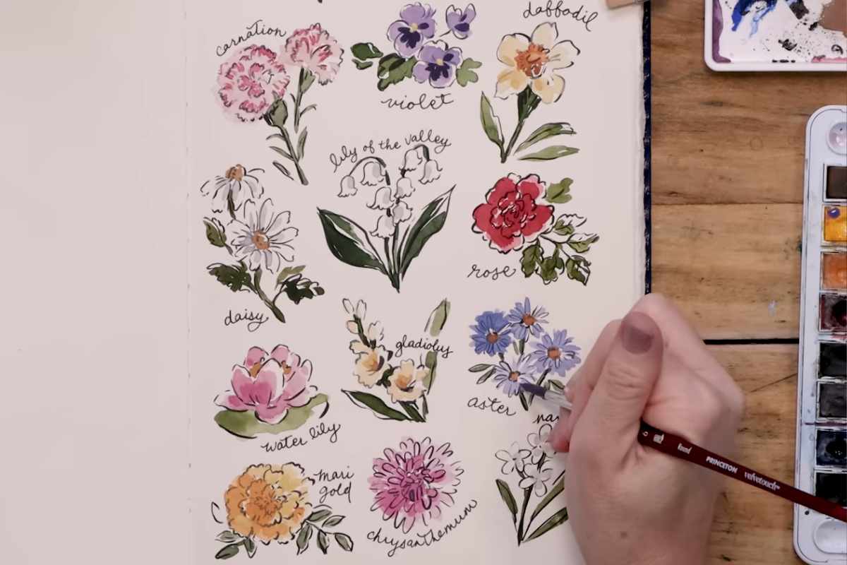 Learn to Paint Your Birth Flower with Watercolors – Urbaki Art