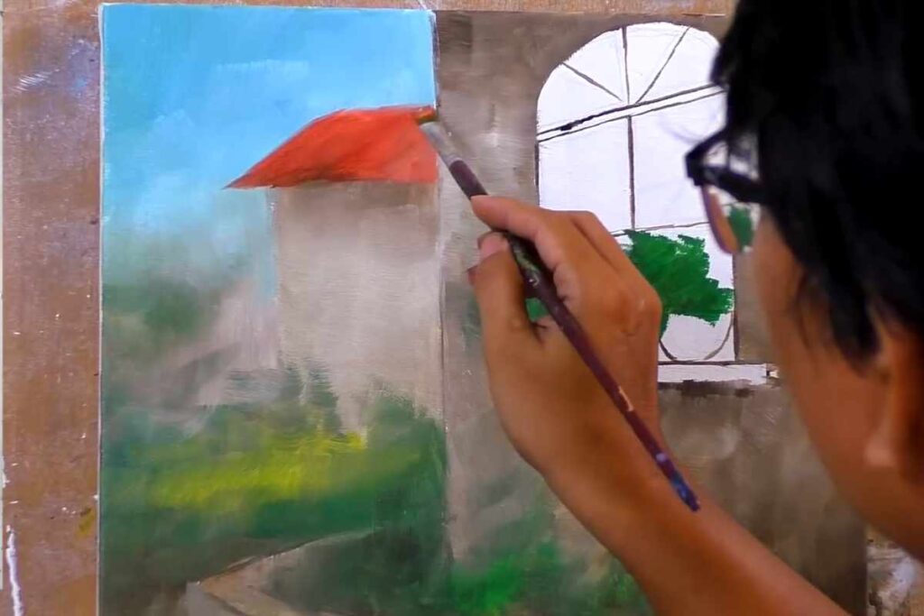 Bring Your Canvas to Life: Painting Glowing Window Lights in Acrylic