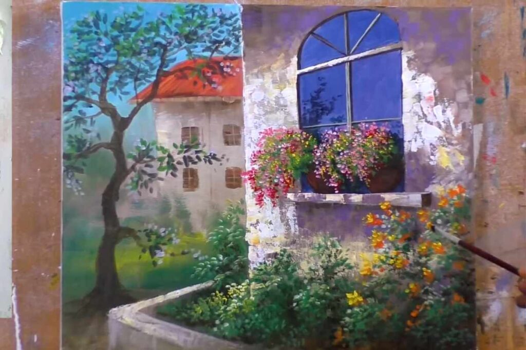 Bring Your Canvas to Life: Painting Glowing Window Lights in Acrylic