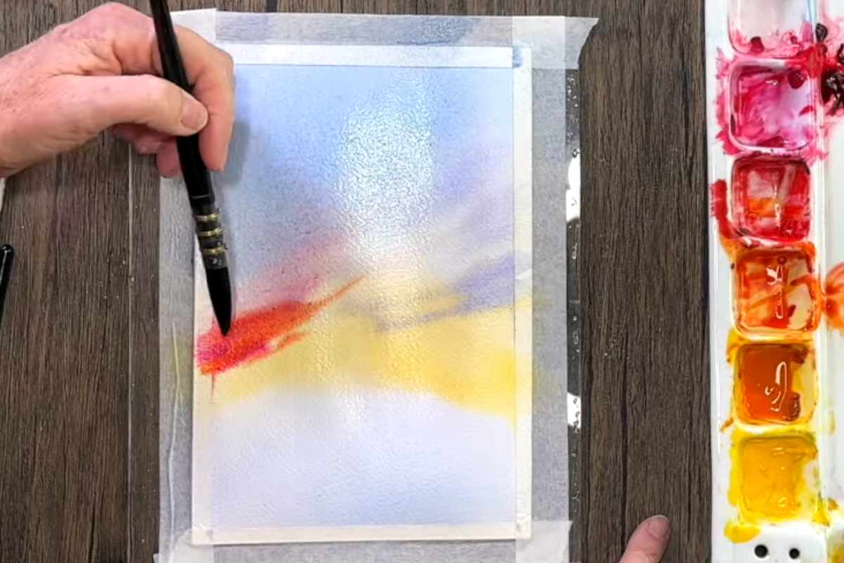 Create a Dreamy Winter Sunset Sky with Watercolor Techniques – Urbaki Art