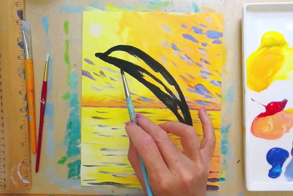 Painting a Dolphin with Primary Colors: Easy Acrylic Tutorial – Urbaki Art