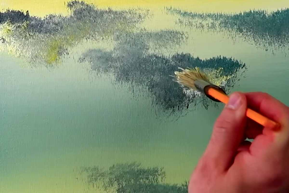 Painting Moonlight Reflections: A Tranquil Lake Scene in Acrylics – Urbaki Art