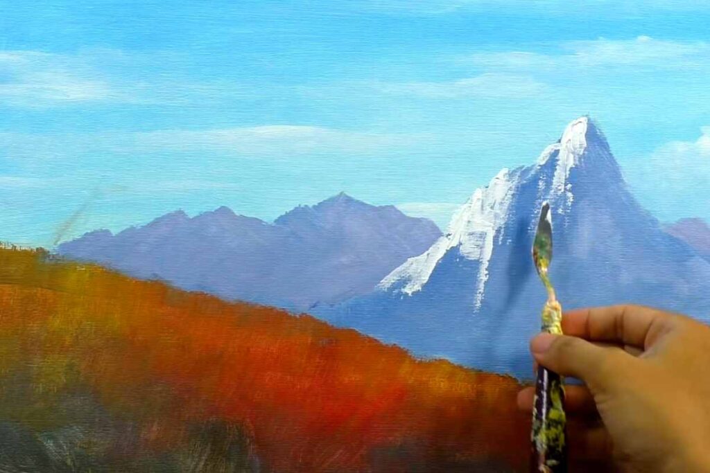 Create a Striking Winter Scene with Acrylics: Mountain & Colorful Tree