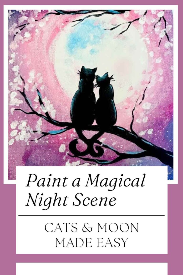 Paint a Magical Night Scene: Cats & Moon Made Easy