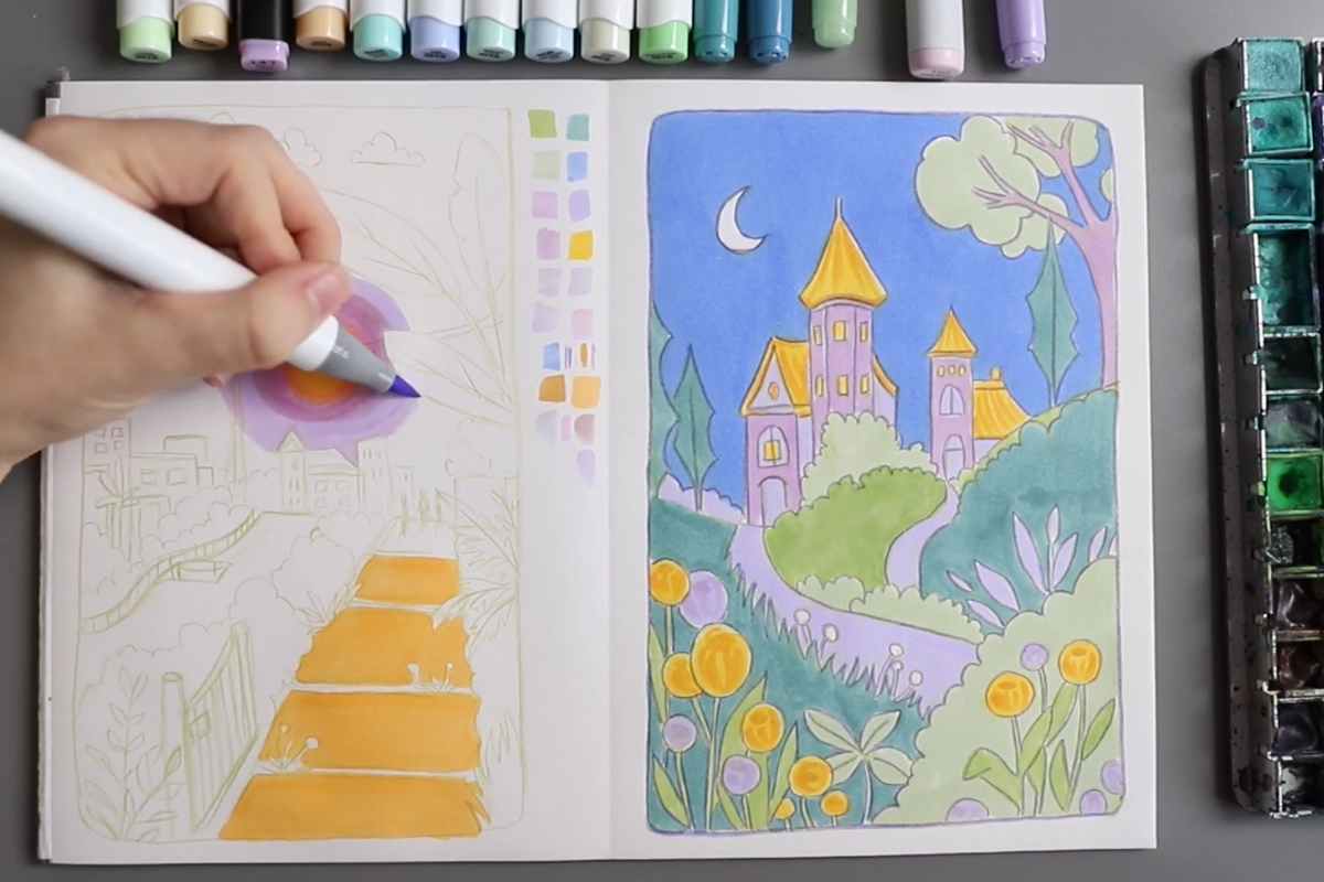 Creating Landscapes with Alcohol Markers: A Beginner’s Guide – Urbaki Art