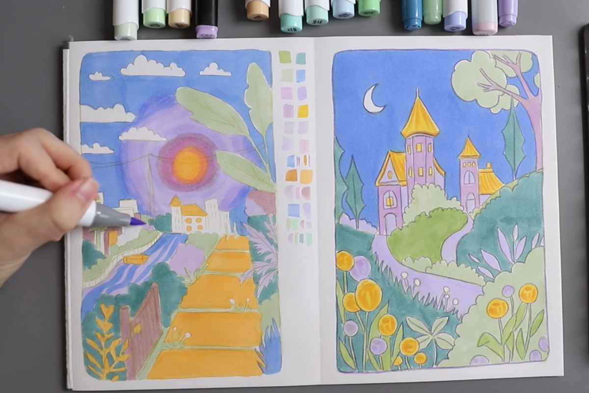 Creating Landscapes with Alcohol Markers: A Beginner’s Guide – Urbaki Art