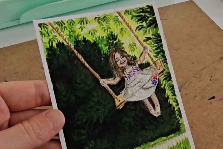 How to Paint a Girl on a Swing: A Step-by-Step Gouache Tutorial