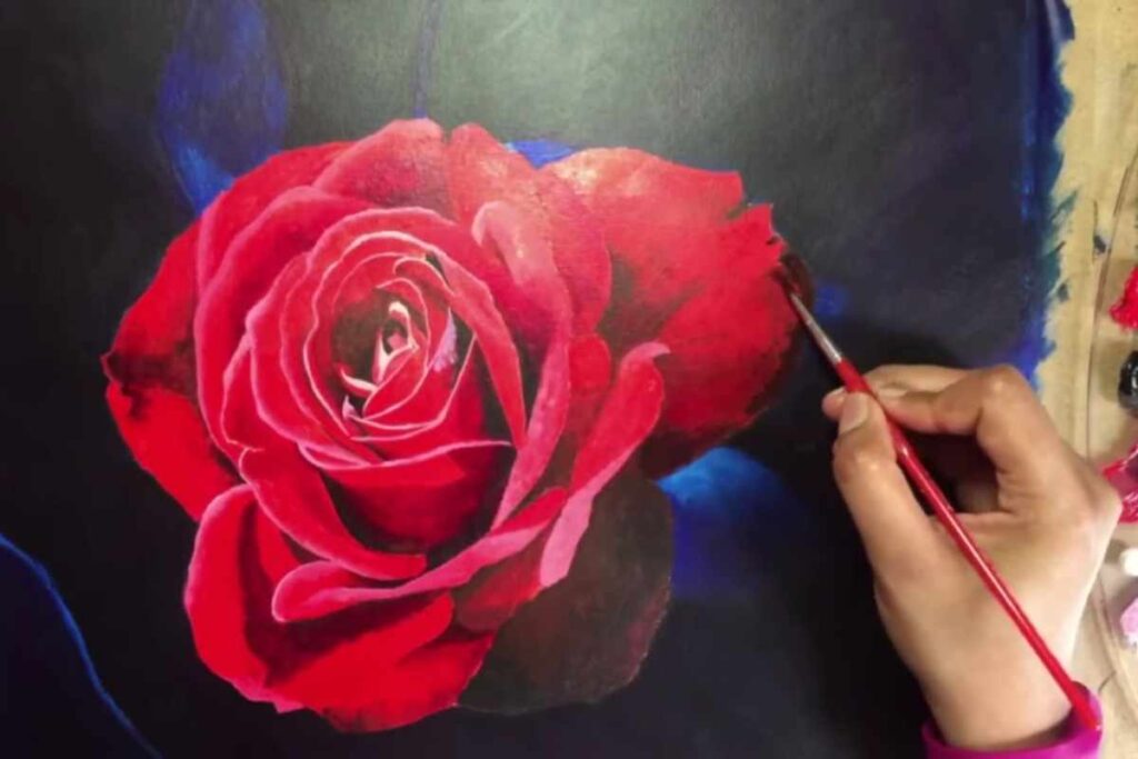 Creating a Stunning Red Rose: Full Acrylic Painting Tutorial