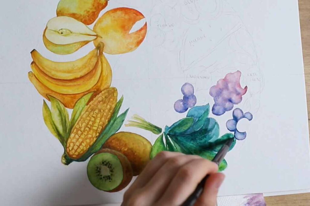 Creative Watercolor Ideas: 14 Colorful Fruits & Vegetables to Paint