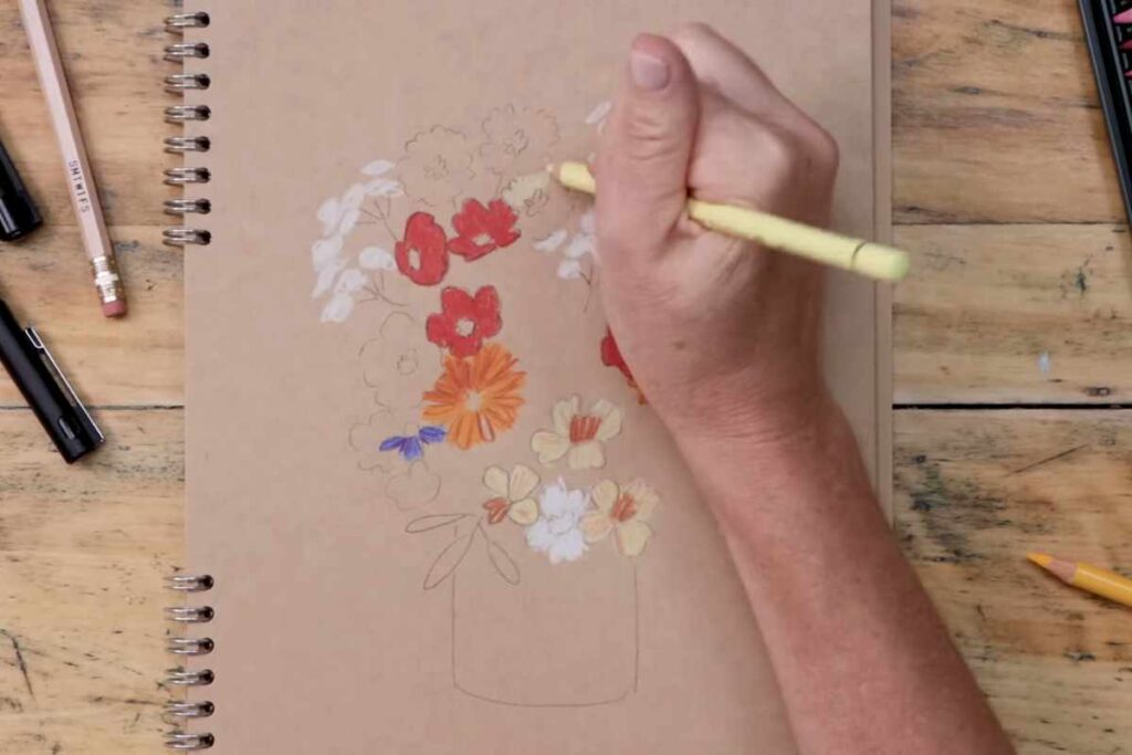 Learn to Draw a Beautiful Autumn Bouquet Using Colored Pencils – Urbaki Art
