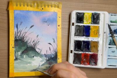 Landscape In Watercolor: Easy Step-By-Step – Urbaki Art